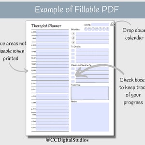 Therapist Daily Planner, Daily Clinical Planning Tool, 30 Min Daily ...