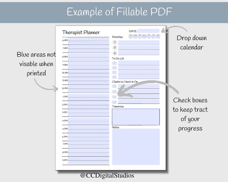 Therapist Daily Planner, Daily Clinical Planning Tool, 30 Min Daily ...