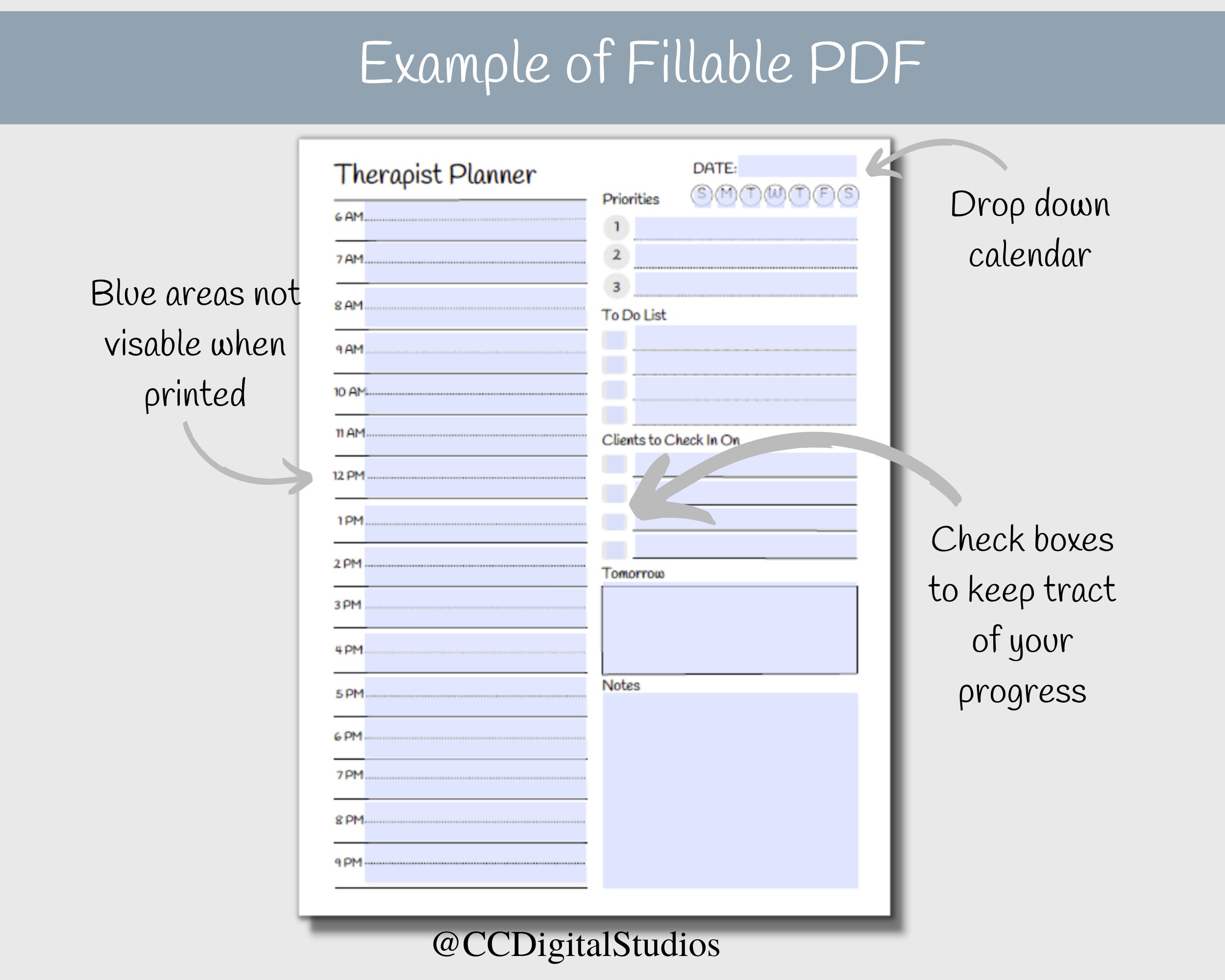 Therapist Daily Planner, Daily Clinical Planning Tool, 30 Min Daily ...