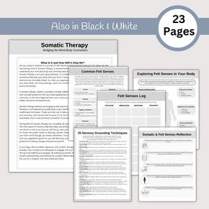 Somatic Therapy Worksheets Felt Senses Somatic Exercises for - Etsy