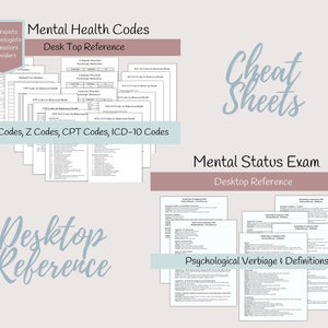 CHEAT SHEET BUNDLE Mental Health Desk Top Reference - Etsy