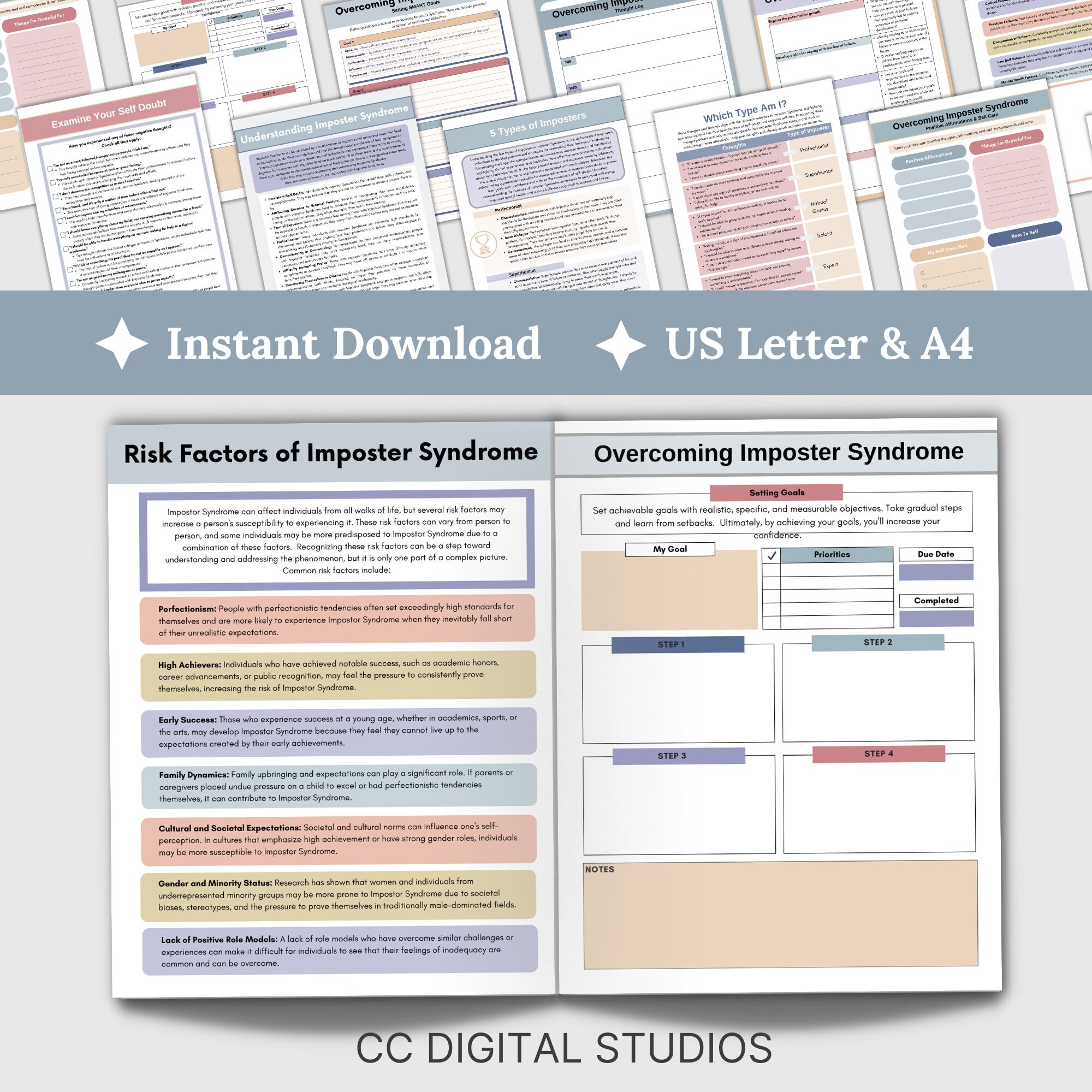 Imposter Syndrome Therapy Worksheets, Inner Child, Mental Health ...