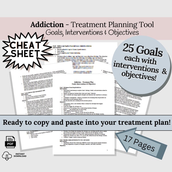 Therapy Goals Cheat Sheet - Etsy