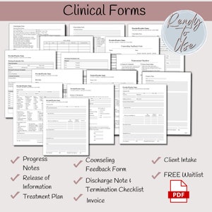 Clinical Documentation & Policy Forms Bundle, Therapy Forms for Private ...