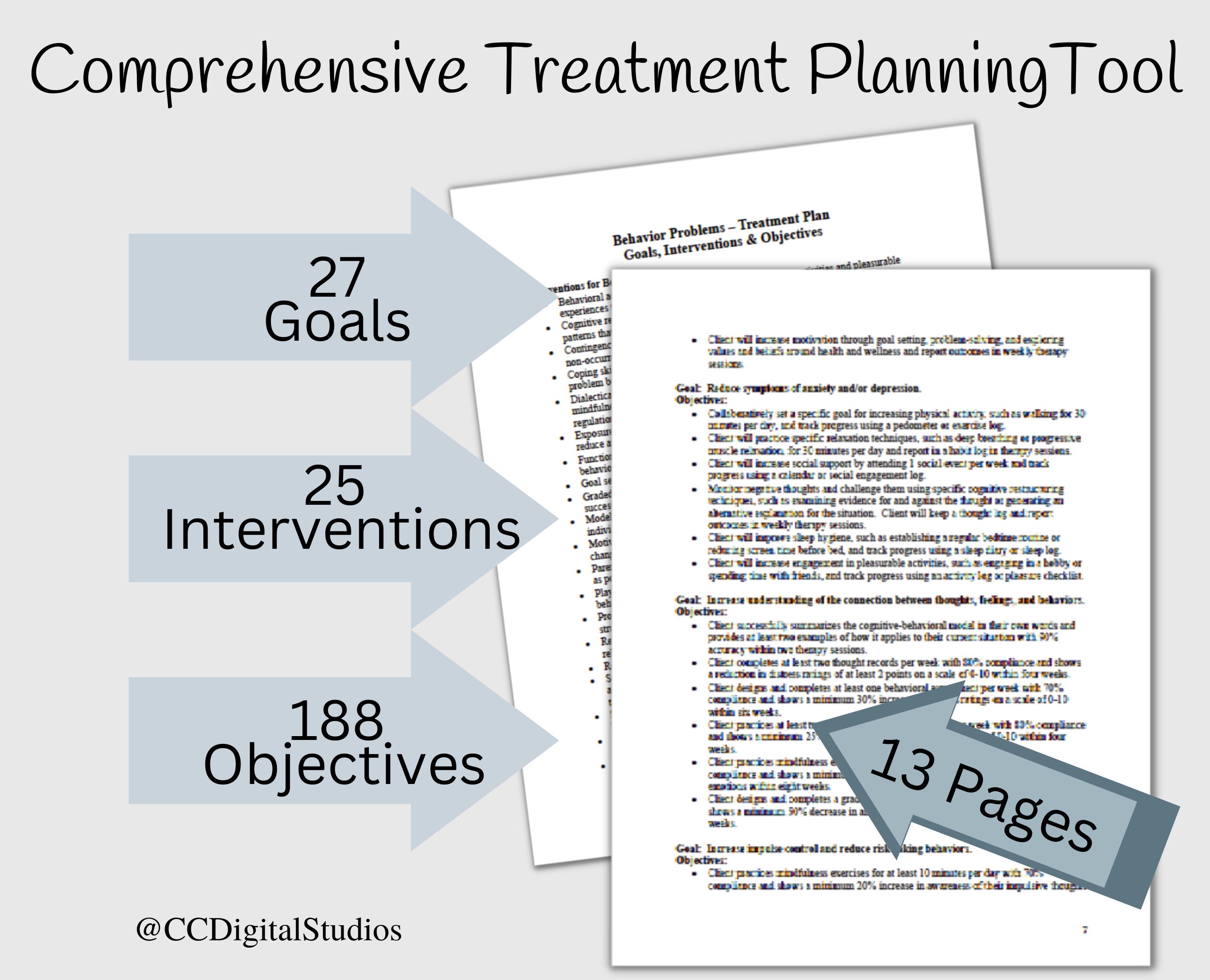Therapy Goals & Objectives BUNDLE, Treatment Interventions, Therapist ...