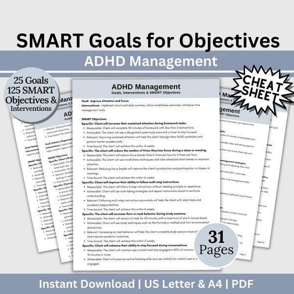 Adhd Cheat Sheet - Etsy