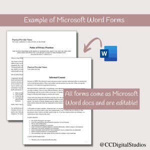 Therapy Private Practice Bundle, Fillable & Editable Forms, Policies ...