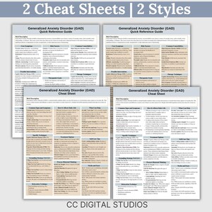 Anxiety Cheat Sheet, 2 IN 1 Psychoeducation for Client and Cheat Sheet ...