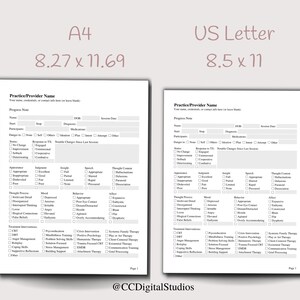 Progress Notes for Therapists, Fillable & Editable Form, Client ...