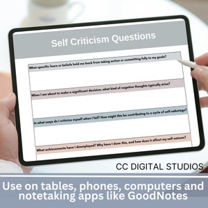 Self Sabotage Workbook, Inner Critic Therapy Worksheets, Self Love ...