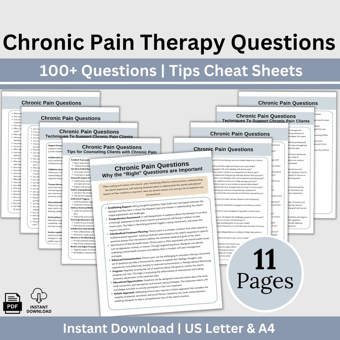 Therapy Questions for Chronic Illness, Therapy Cheat Sheet, Reference ...