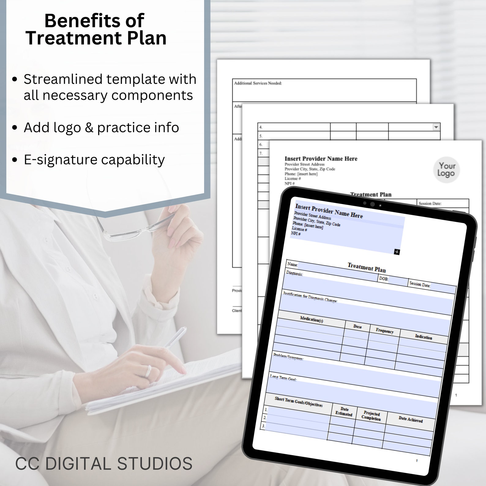 Treatment Plan Template for Psychotherapy, Fillable Treatment Planner ...