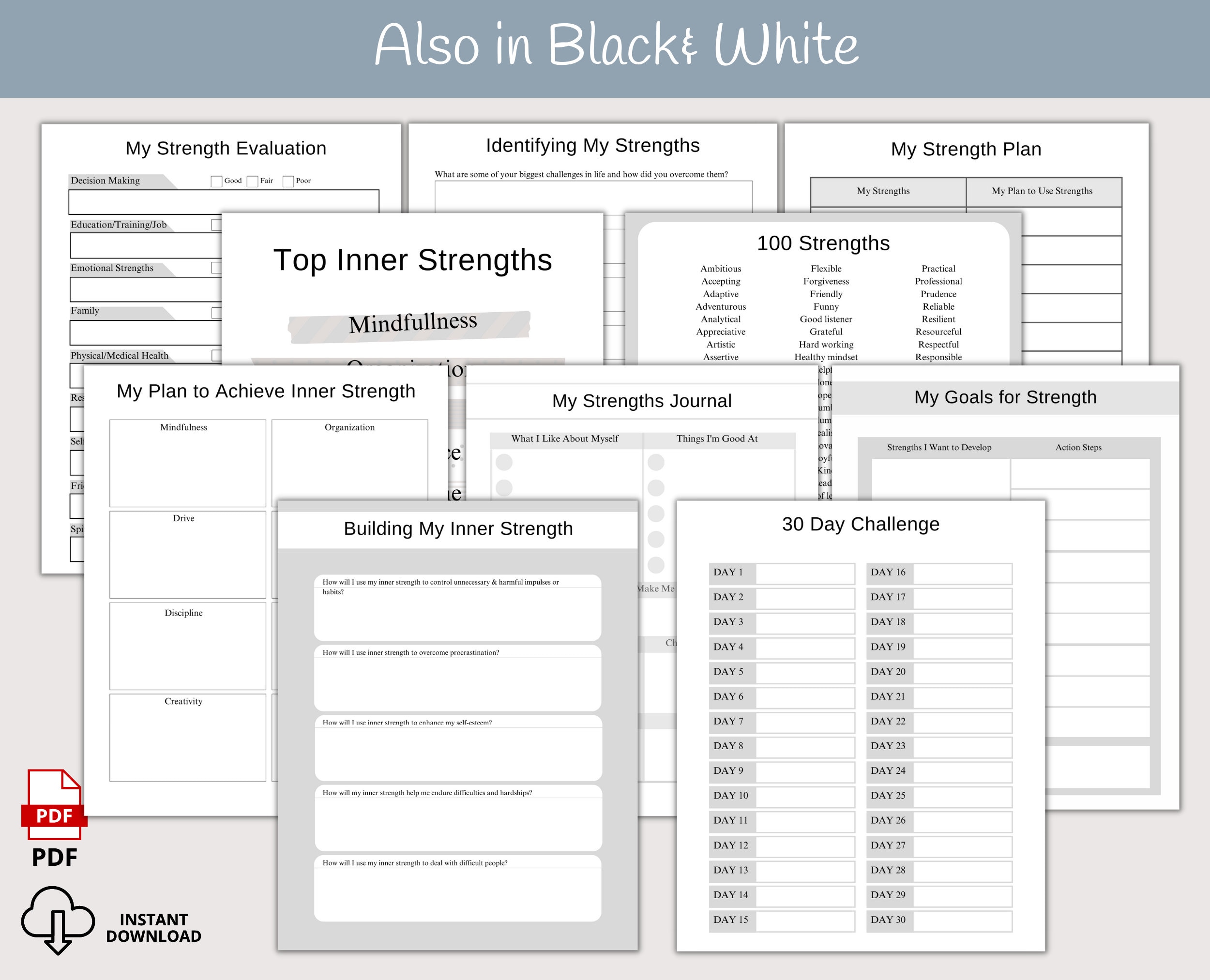 Inner Strength Worksheets, Solution Focused Therapy Strengths ...