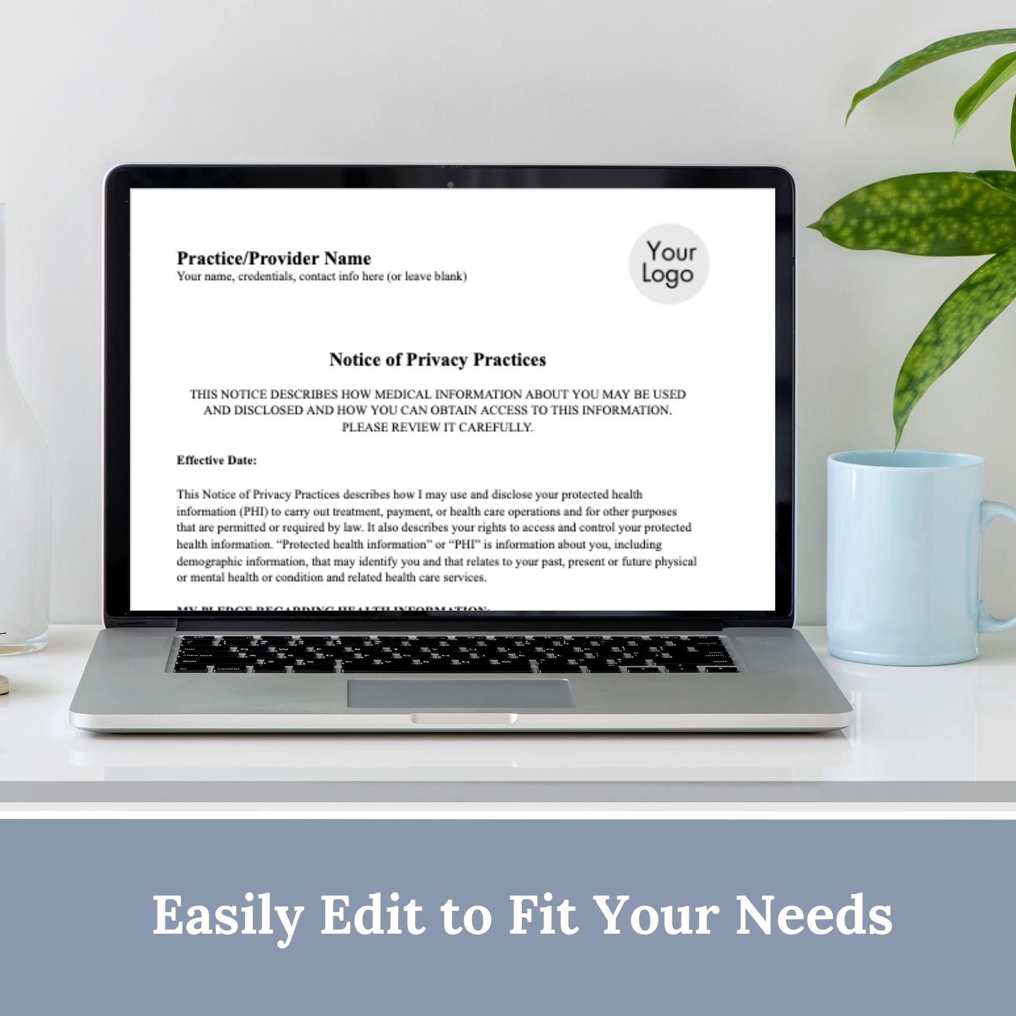 HIPAA Notice of Privacy Practices Template: Editable Google Doc - Etsy