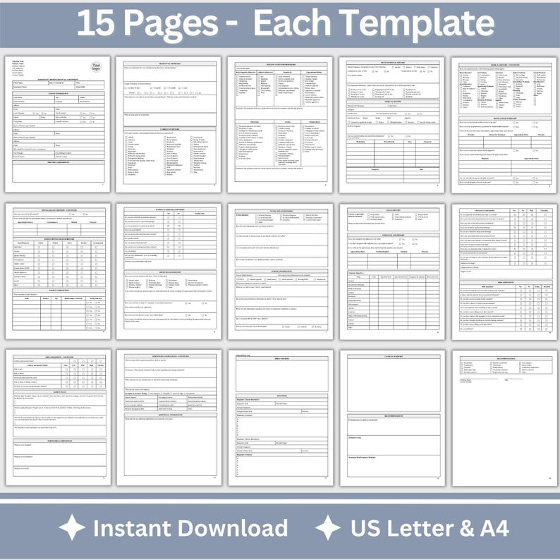 Adolescent Biopsychosocial Intake Form: Therapy Template (WORD Doc) - Etsy