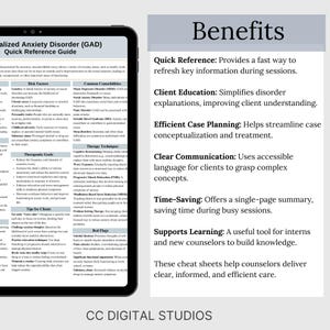 Anxiety Cheat Sheet, 2 IN 1 Psychoeducation for Client and Cheat Sheet ...