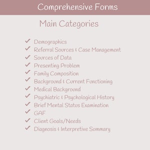 Biopsychosocial Intake Assessment Form Comprehensive Fillable - Etsy