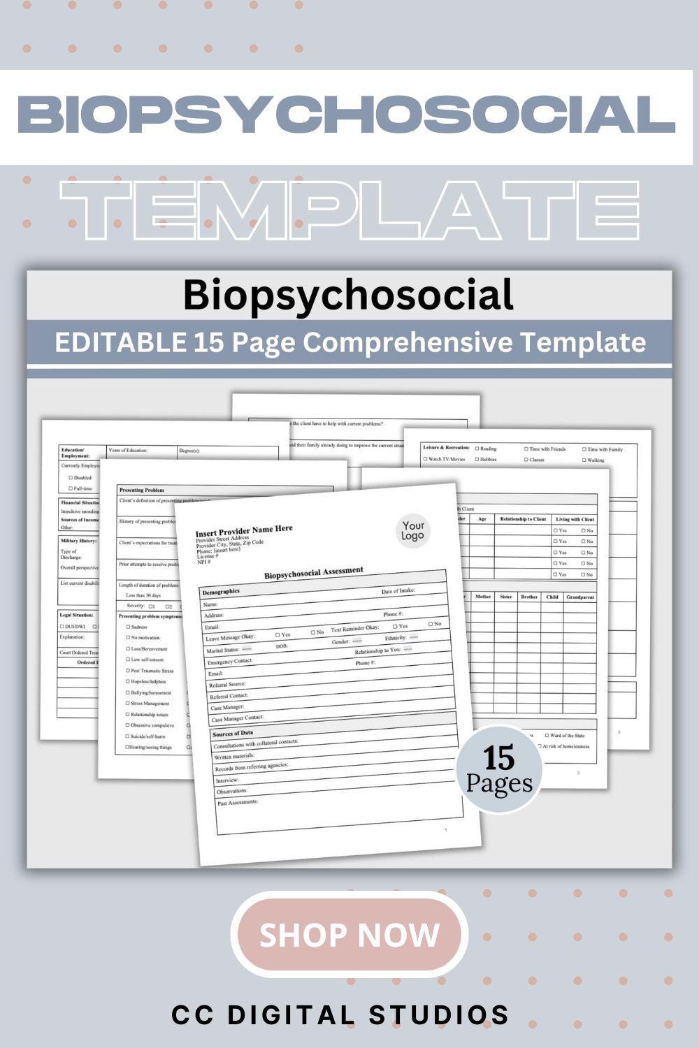 Biopsychosocial Client Intake Form: 15-page Google Doc Template - Etsy
