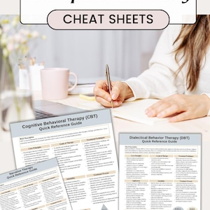 Therapeutic Modalities Cheat Sheet Bundle: CBT, DBT, EMDR (digital ...
