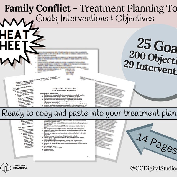 Therapy Treatment Plans Goals and Interventions Cheat Sheet - Etsy