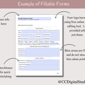 Biopsychosocial Assessment Forms, Comprehensive Fillable Forms for ...