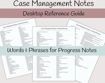 Case Manager Cheat Sheet - Etsy