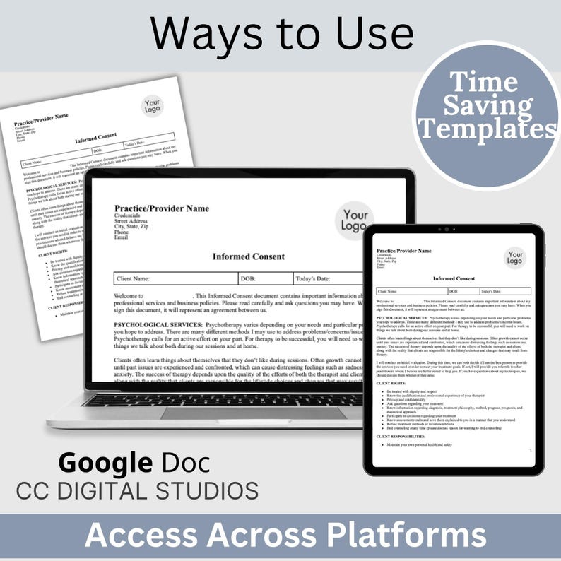 Mental Health Informed Consent Form: Editable Google Doc Template (US ...