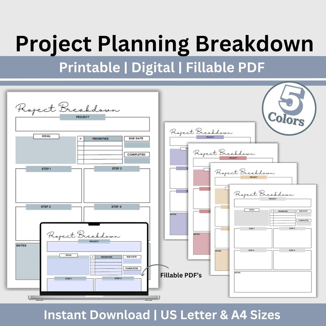Project Breakdown, Task Planner, Project Planner, Work Planner, Task ...
