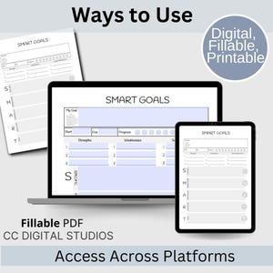 SMART Goals Template, Goal Setting Worksheet, Goal Tracker, DBT Skills ...