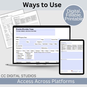 GIRP Progress Note Template: Fillable Therapy Form (PDF) - Etsy