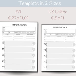 SMART Goals Template, Goal Setting Worksheet, Goal Tracker, DBT Skills ...