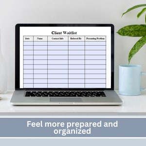 Client Waitlist Printable & Fillable Client Tracker, Therapist Private ...