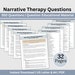 Therapy Questions for Narrative Therapy, Therapy Resource Cheat Sheet ...