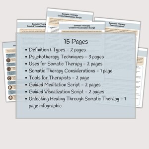 Somatic Therapy Cheat Sheets for Mental Health Clinicians, Techniques ...