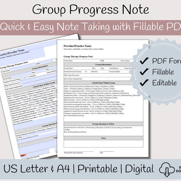 Group Therapy Template - Etsy