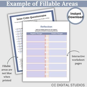 Self Worth Therapy Worksheets Bundle, Confidence, Self Esteem, Inner ...