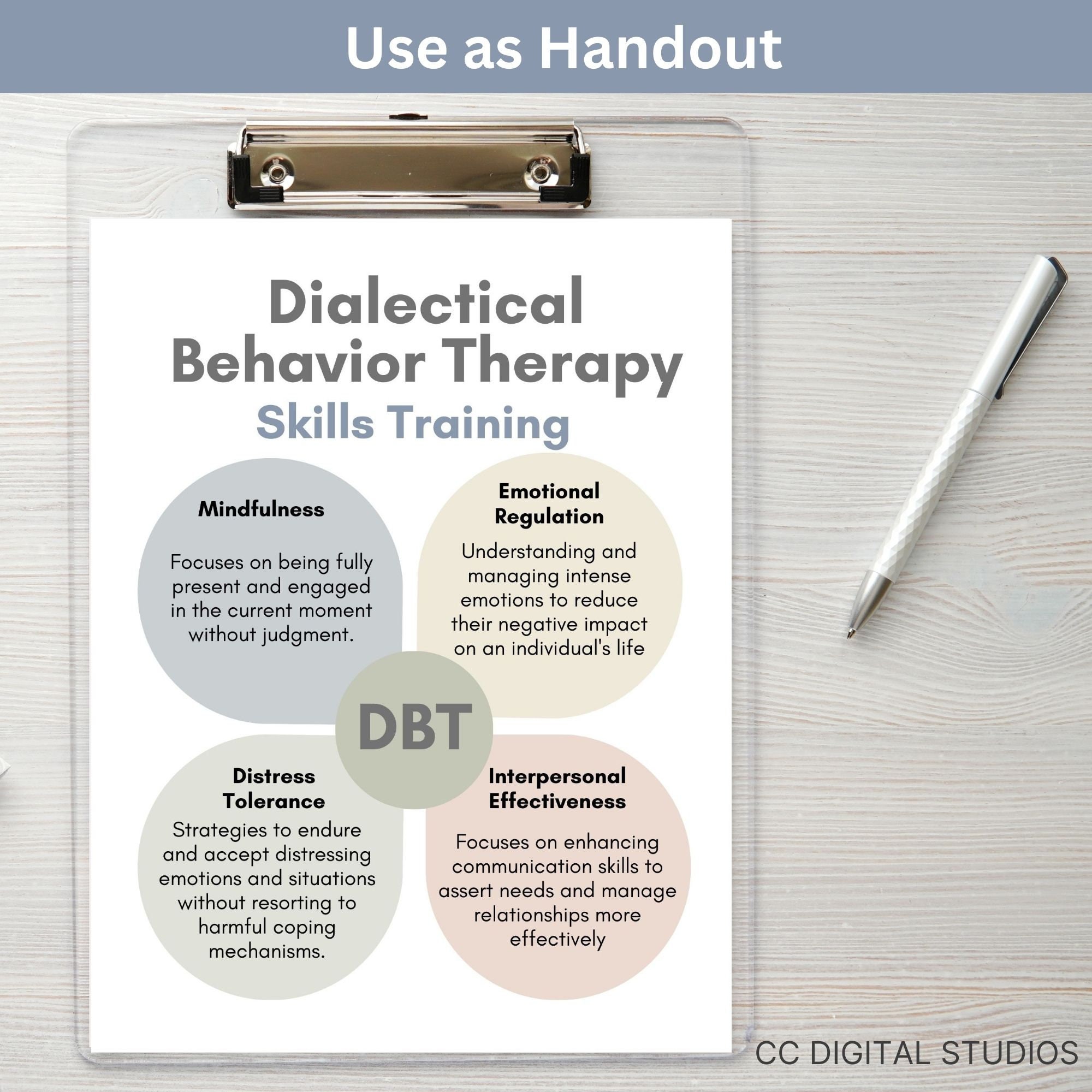 DBT Therapy Handout DBT Worksheet, Psychoeducation, DBT Therapy Cheat ...