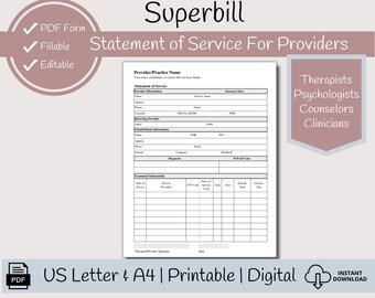 Mental Health Superbill - Etsy