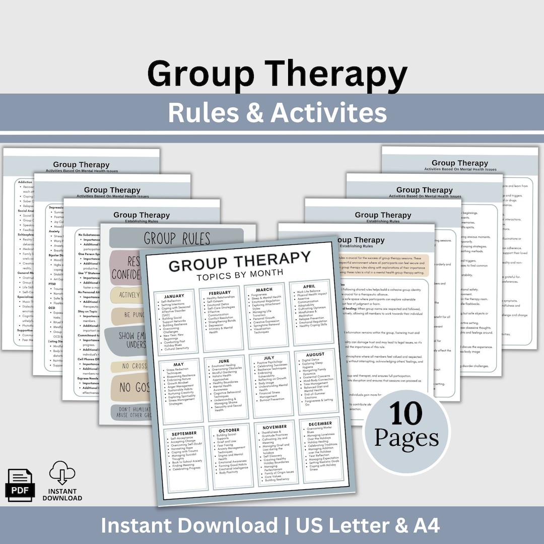 Mental Health Group Therapy Activity Ideas, Group Session Topics ...