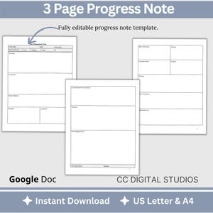 Social Worker Progress Note Template Editable Google Doc SOAP/DAP Form ...