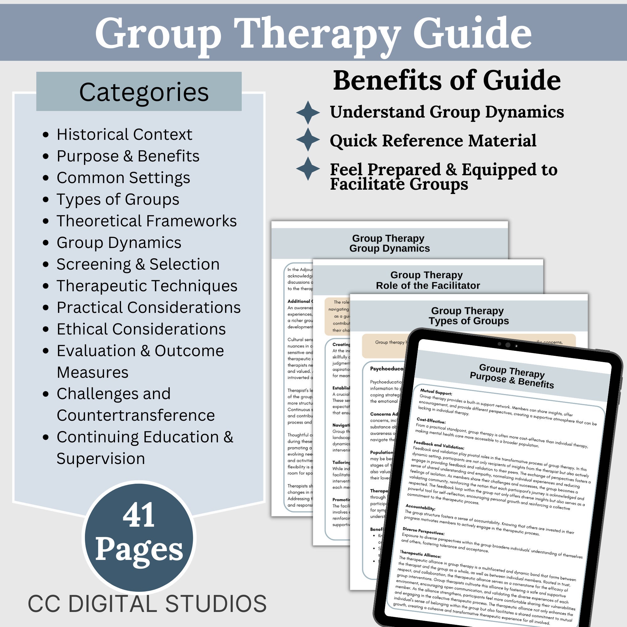 Group Therapy BUNDLE, Therapy Questions, Progress Note Guide, Group ...