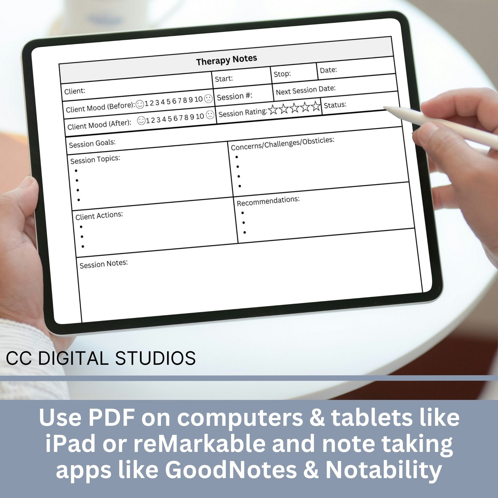 Therapy Notes Template: Client Session Planner (digital Download) - Etsy
