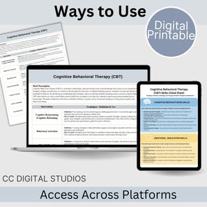CBT Intervention List, Mental Health Techniques, Cheat Sheet ...