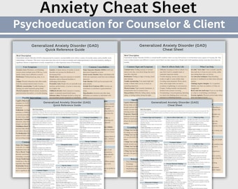 Anxiety Cheat Sheet - Etsy