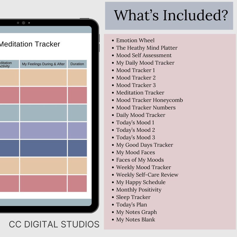 Mood Tracker Therapy Journal: Mental Health Worksheets (printable PDF ...