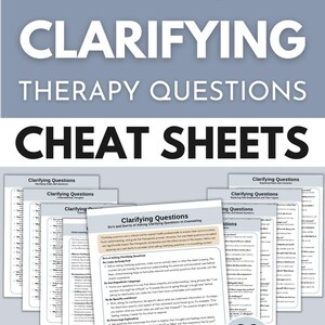 Therapy Questions Cheat Sheet: 240 Clarifying Questions (digital ...