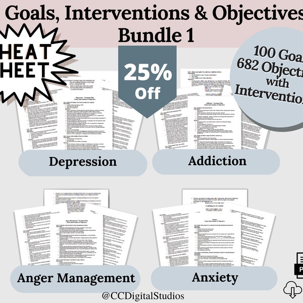 Therapy Treatment Plans Goals and Interventions Cheat Sheet - Etsy