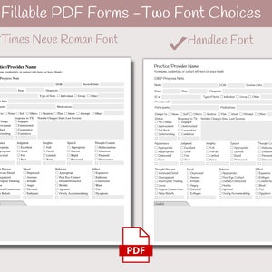 GIRP Progress Note Template, Fillable & Printable Mental Health ...
