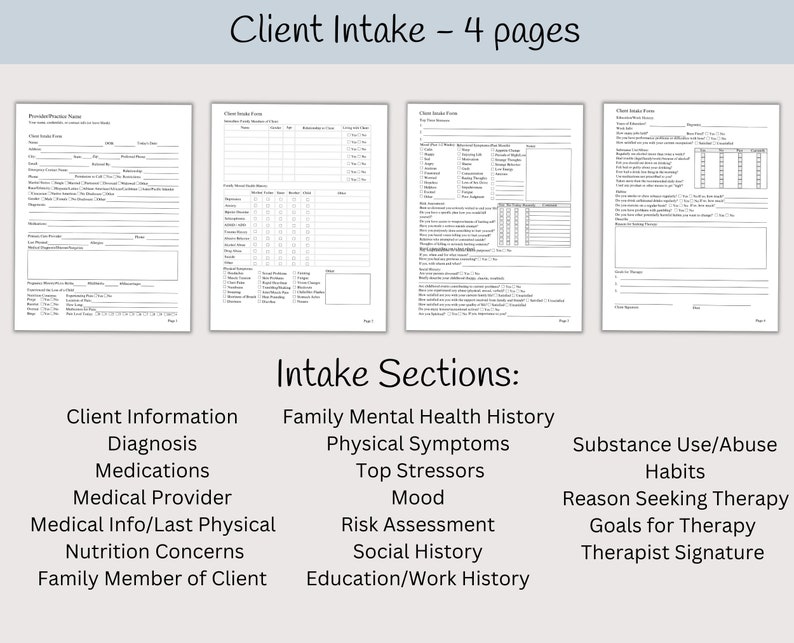 Clinician Documentation Bundle, SAVE 15%, Progress Notes, Client Intake ...