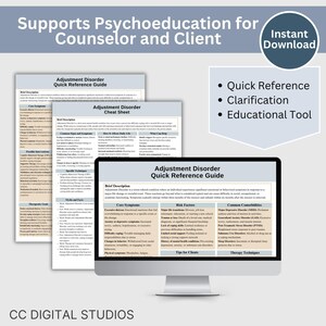Adjustment Disorder Cheat Sheet, 2 IN 1 Psychoeducation for Client and ...